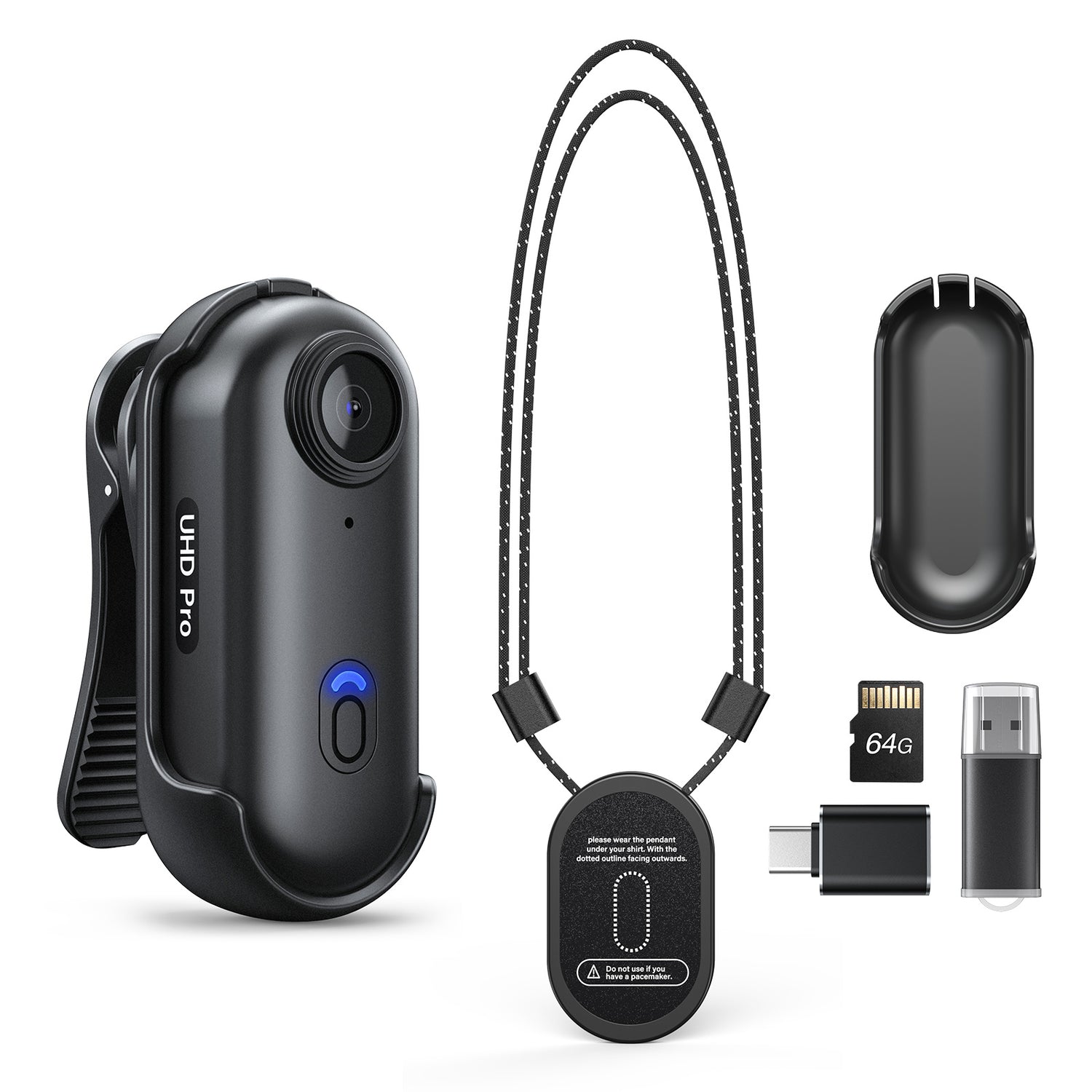 BOBLOV W4 Mini Body Camera, Wearable Camera with 360°Rotatable Clip