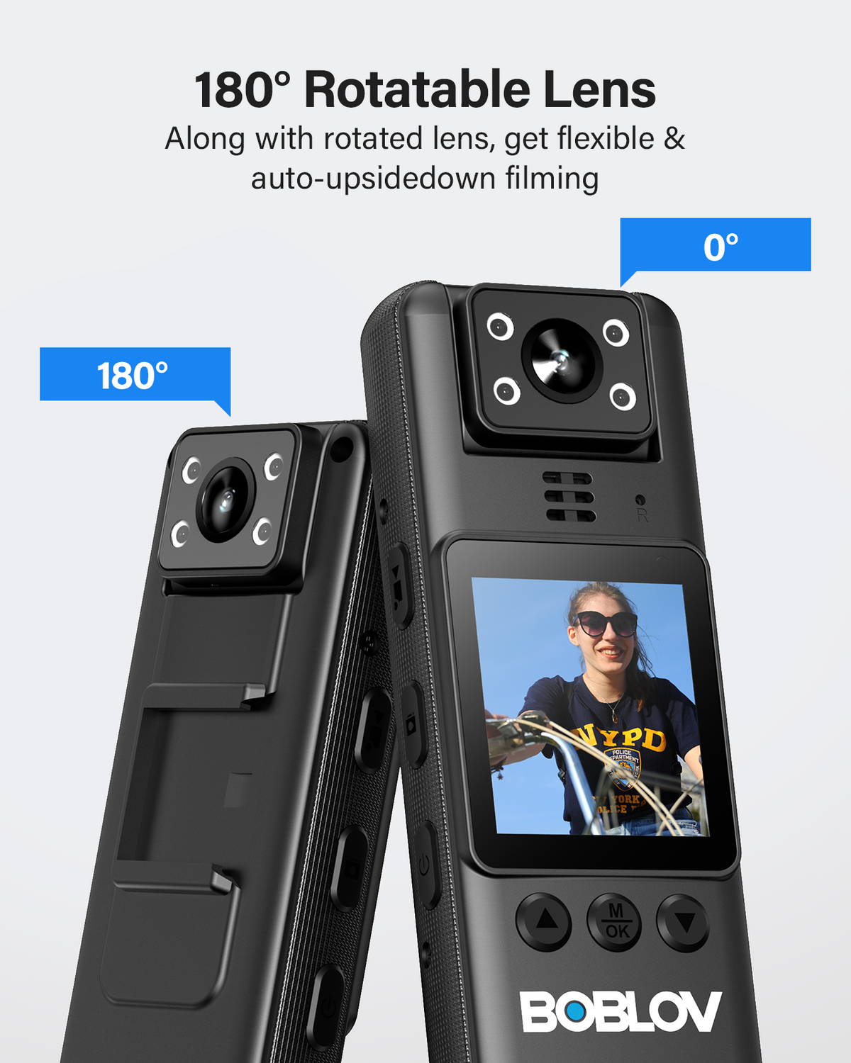 BOBLOV A23 64GB Mini Guard Cam, 180° Rotate BodyCam, Night Vision, 108