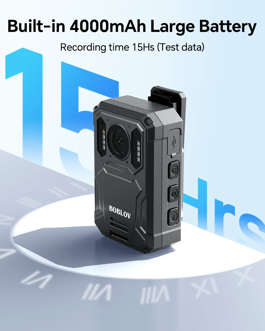 BOBLOV KJ23 Pro 2K Body Camera, IR Body Cam with 4000mAh Battery for 1
