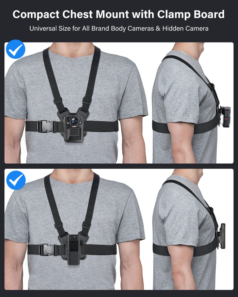 BOBLOV NEW Dual Shoulder Mount, Vest Mount for All Brand Body Camera,