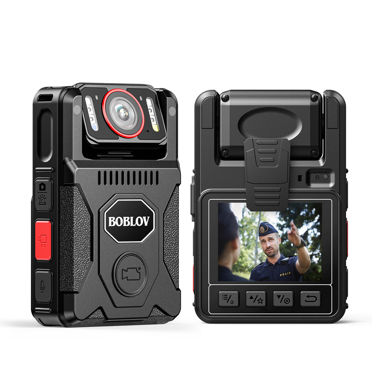 BOBLOV M7 Pro 4K GPS Body Camera, 180° Rotate BodyCam, 13-15 Hours Rec
