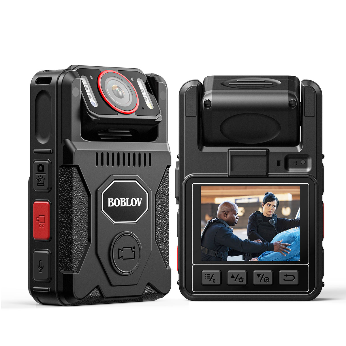 BOBLOV M7 Pro 4K GPS Body Camera, 180° Rotate BodyCam, 13-15 Hours Rec