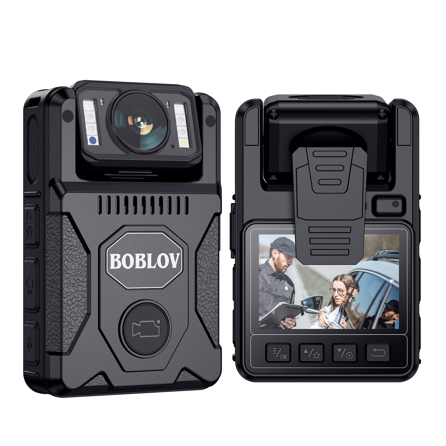 BOBLOV M7 128GB GPS Body Camera, 180° Rotate BodyCam, 13-15 Hrs Record