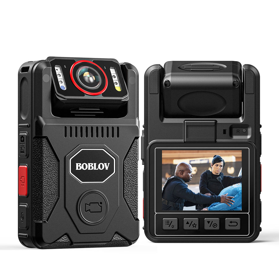 BOBLOV M7 Pro 4K GPS Body Camera, 180° Rotate BodyCam, 13-15 Hours Rec