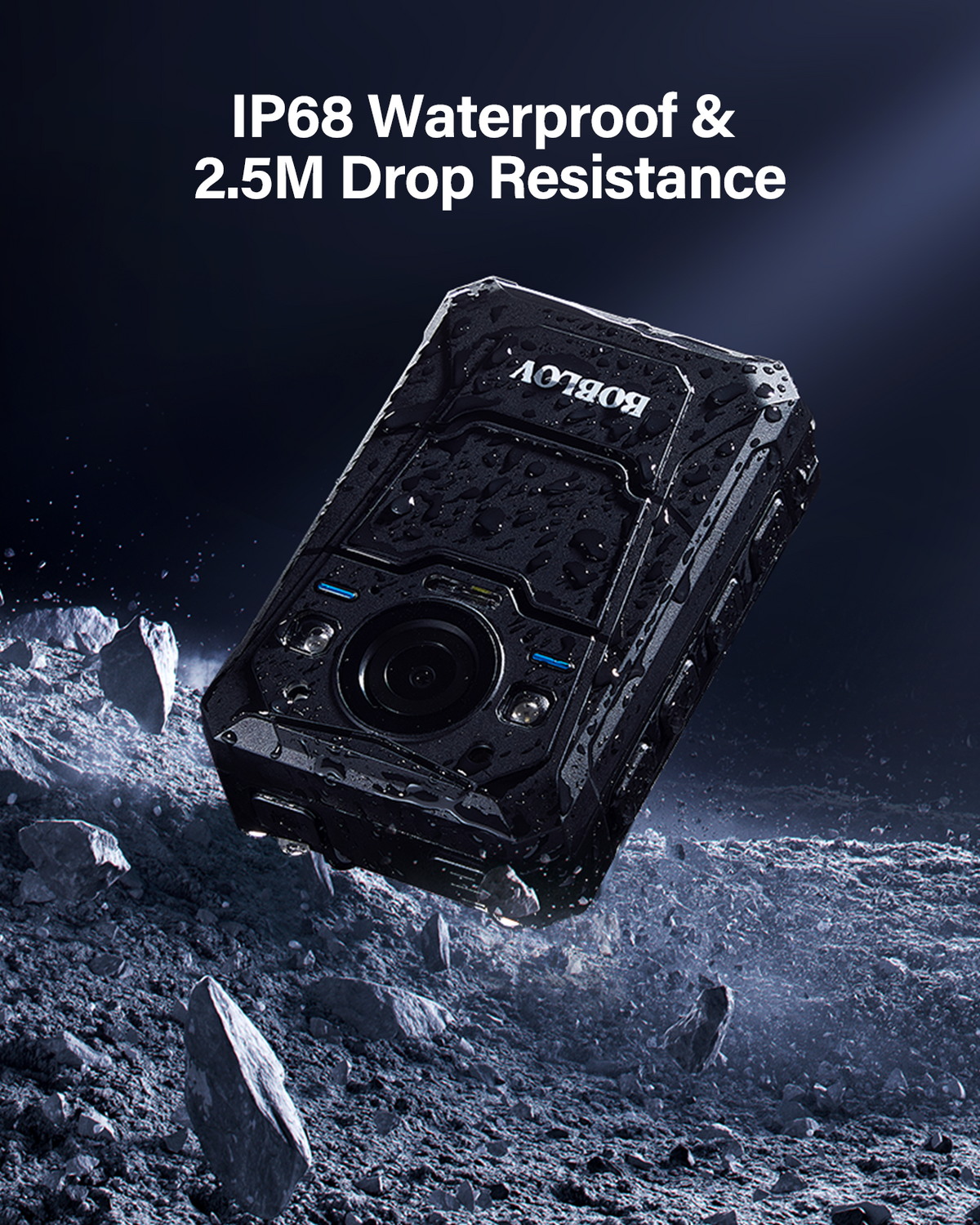 BOBLOV B4K3 Ultra 3.2K 128GB BodyCam with GPS, IP68, 13Hr Record