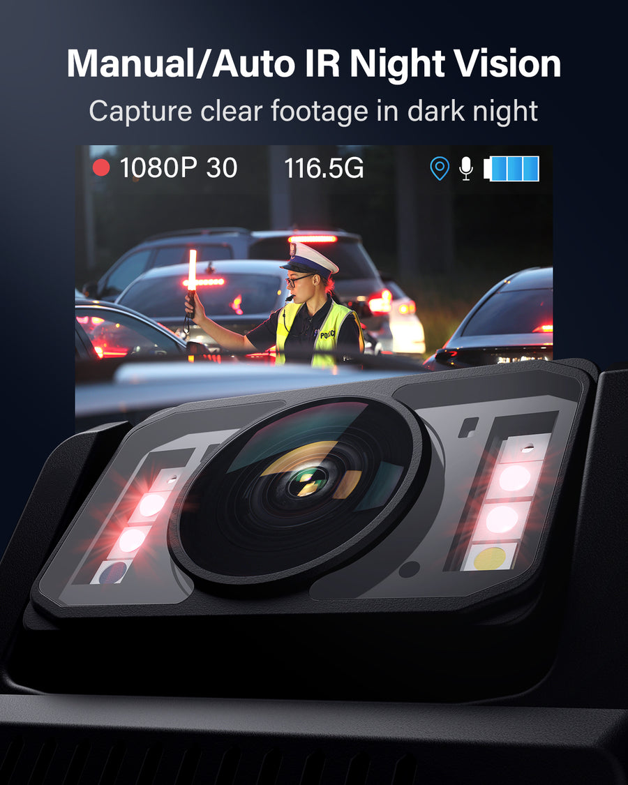 BOBLOV M7 128GB GPS Body Camera, 180° Rotate BodyCam, 13-15 Hrs Record