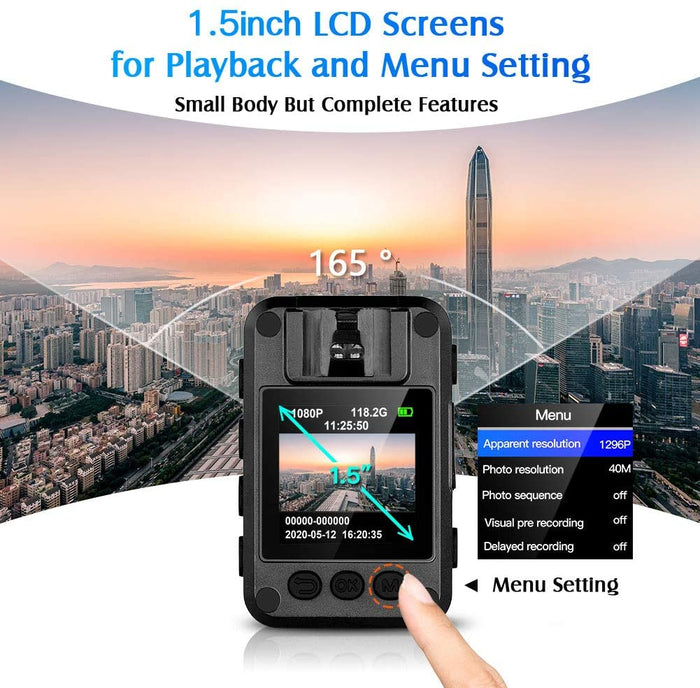 BOBLOV N9 HD1296P Body Camera with 8-Hour Recording