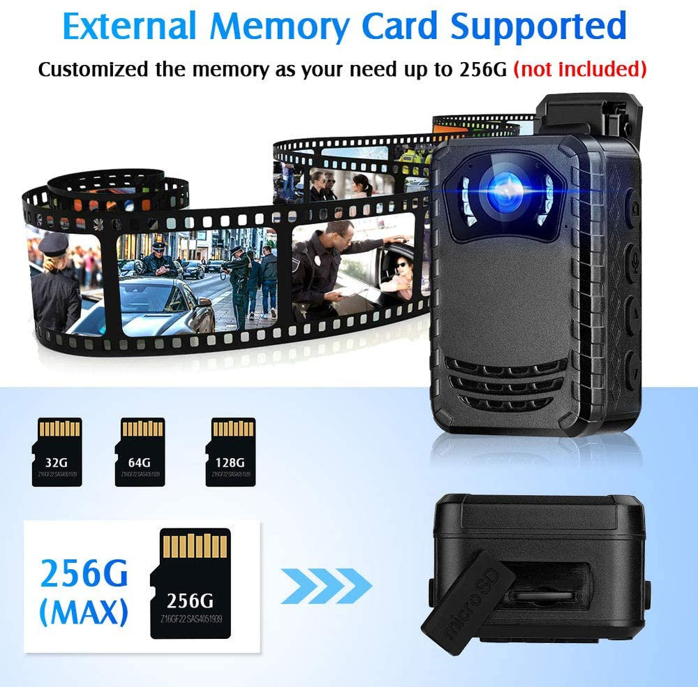 BOBLOV N9 HD1296P Body Camera with 8-Hour Recording