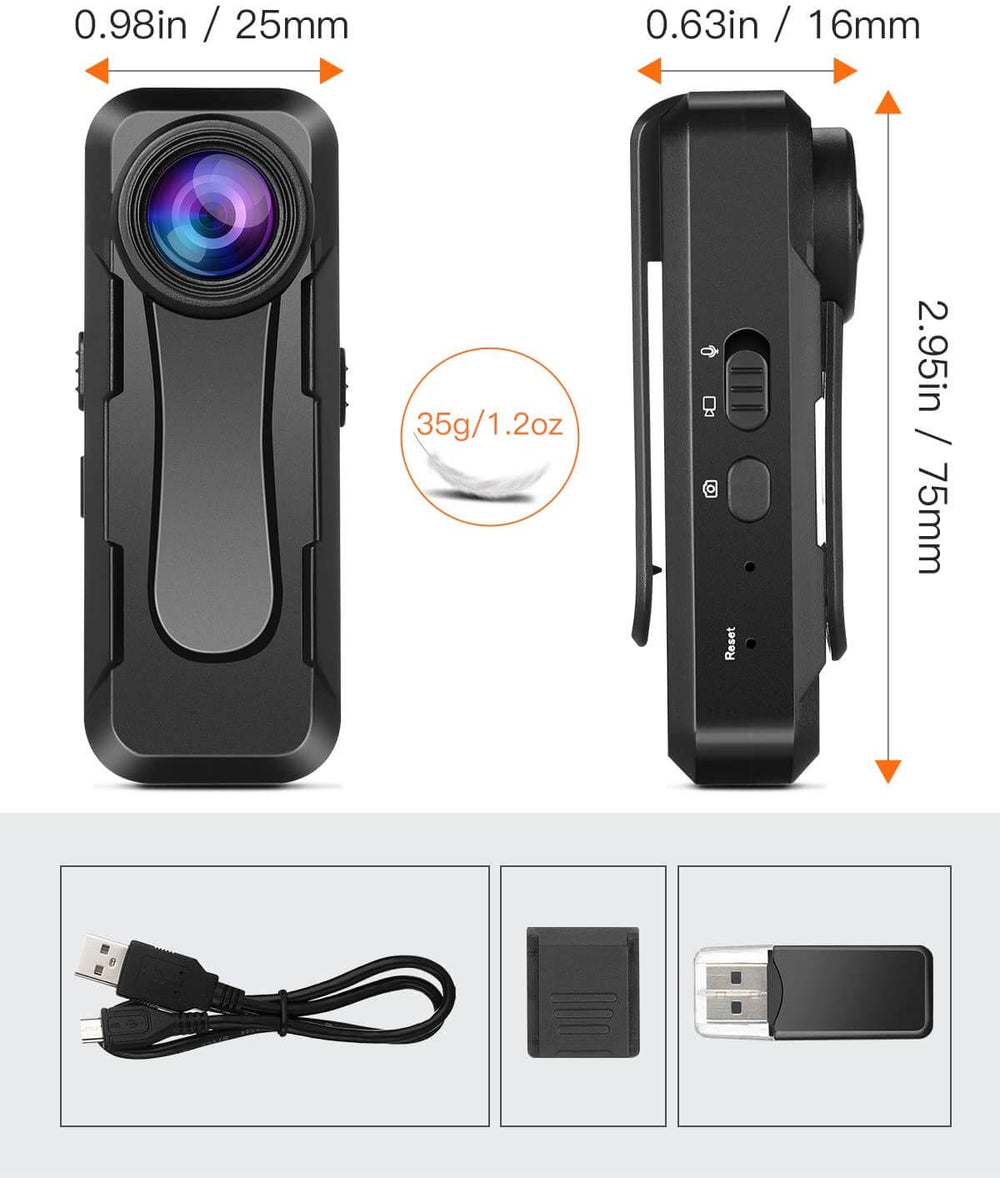 BOBLOV W1 Compact Wearable Body Cam for Security & Surveillance