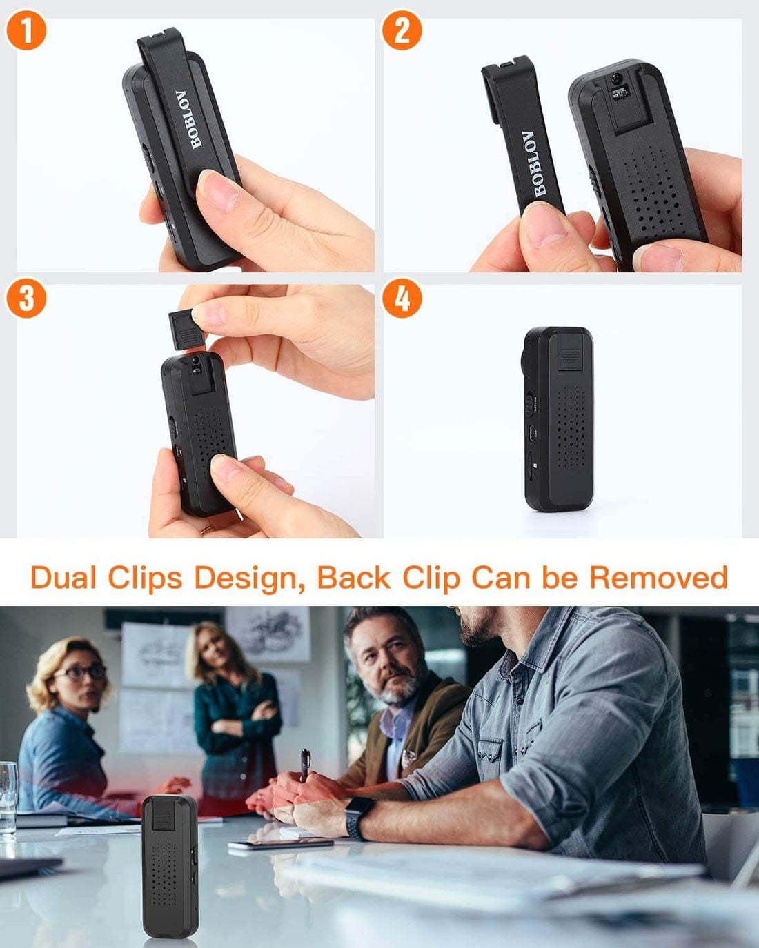 BOBLOV W1 Compact Wearable Body Cam for Security & Surveillance