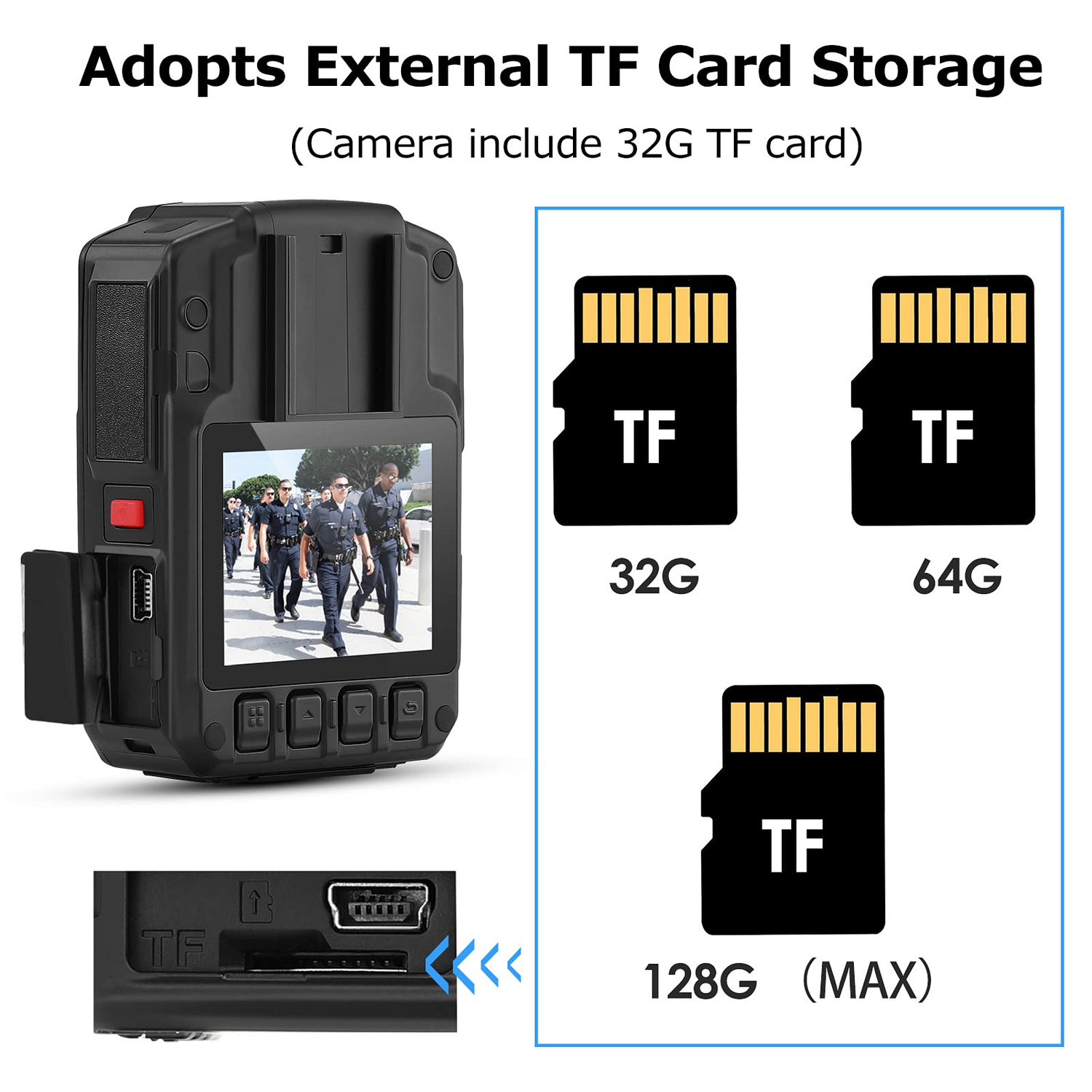 BOBLOV HD66/D7 1296P IP67 Waterproof Body Camera for Security