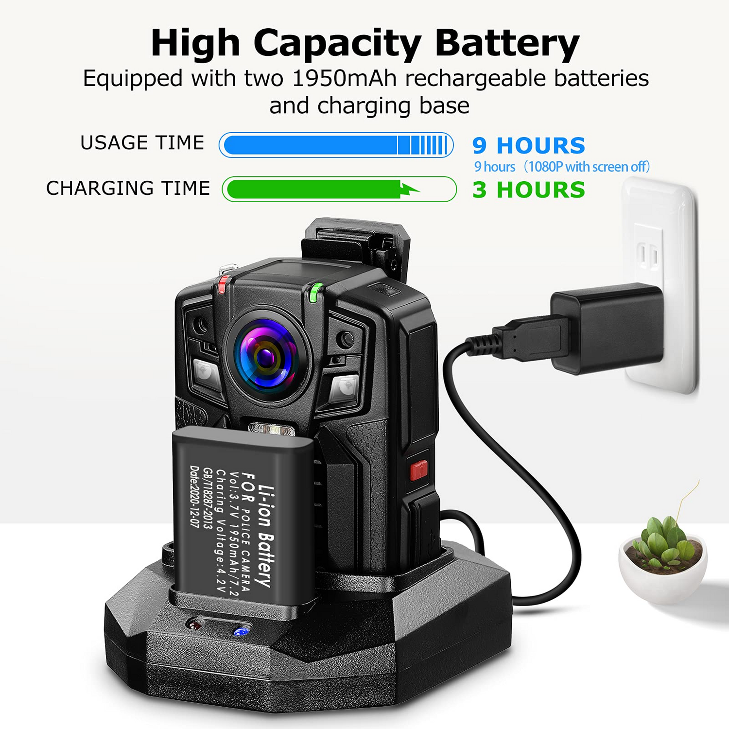 BOBLOV HD66/D7 1296P IP67 Waterproof Body Camera for Security